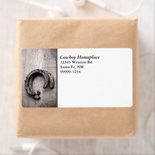Horseshoe Vintage Sepia Photograph Shipping Label | Zazzle