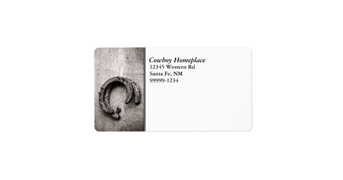 Horseshoe Vintage Sepia Photograph Shipping Label | Zazzle