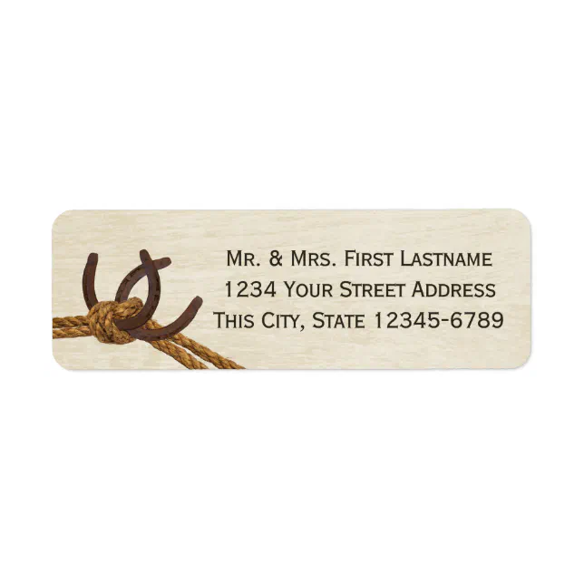 Horseshoes and Rope Knot Label | Zazzle