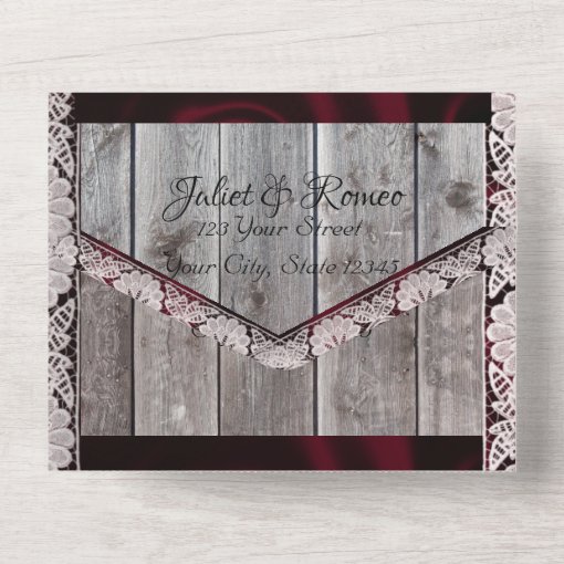 Horseshoes & Lace Gettin' Hitched Wedding All In One Invitation | Zazzle