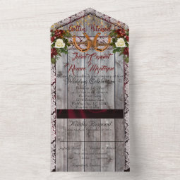 Horseshoes & Lace Gettin' Hitched Wedding All In One Invitation | Zazzle