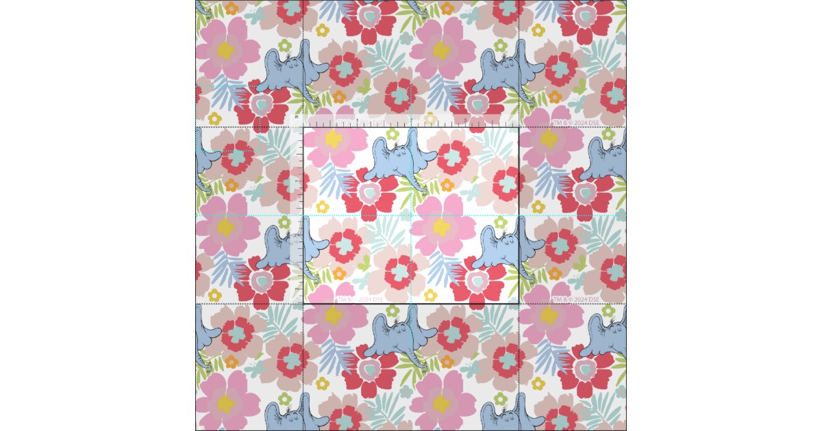 Horton Hears A Who | Pastel Flower Pattern Fabric | Zazzle