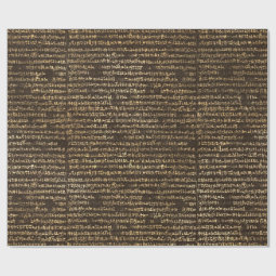 Horus Gold Egyptian Hieroglyphics Antique Script Wrapping Paper | Zazzle