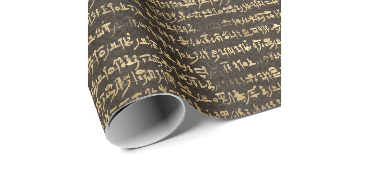 Horus Gold Egyptian Hieroglyphics Antique Script Wrapping Paper | Zazzle