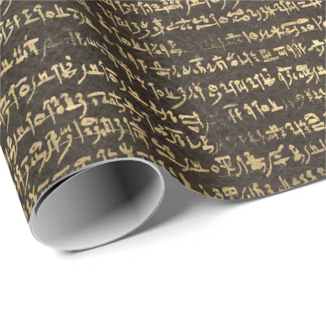 Horus Gold Egyptian Hieroglyphics Antique Script Wrapping Paper | Zazzle