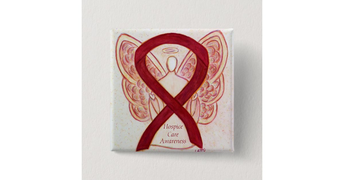 Hospice Care Angel Awareness Ribbon Pins | Zazzle