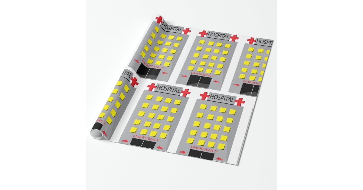 Hospital Building Emergency Entrance Wrapping Paper | Zazzle