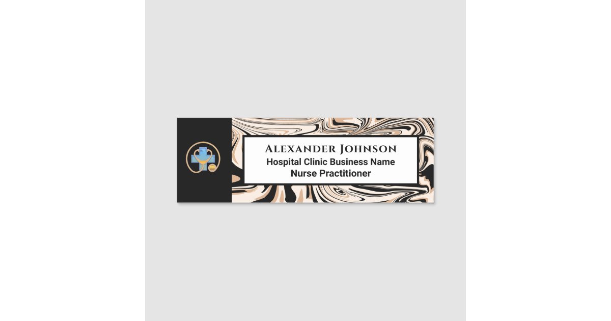 Hospital Business Employee Name Logo Custom Name Tag | Zazzle
