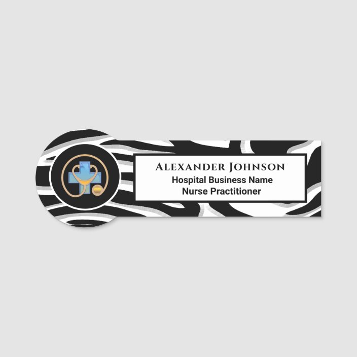 Hospital Business Employee Name Logo ID Custom Name Tag | Zazzle.com