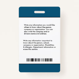 Hospital Business Employee Photo Logo ID Card Badge | Zazzle