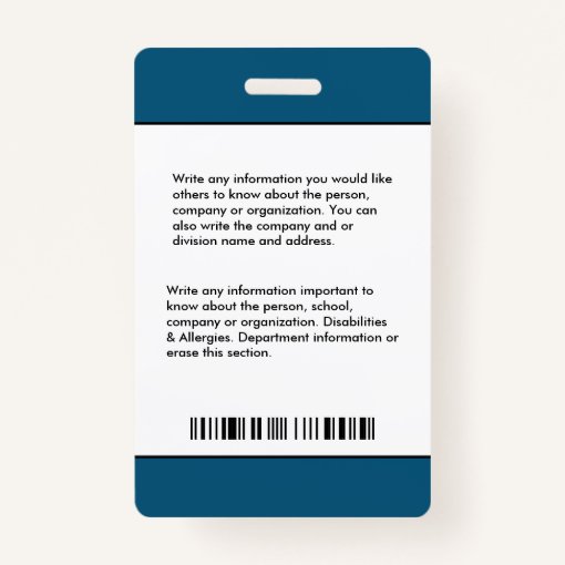 Hospital Business Employee Photo Logo ID Card Badge | Zazzle