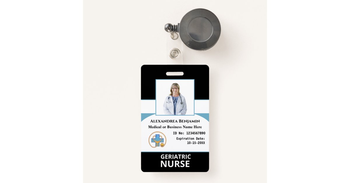 Hospital Business Employee Photo Logo ID Custom Badge | Zazzle