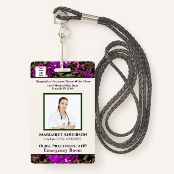 Hospital Employee ID Card Logo Custom Badge | Zazzle