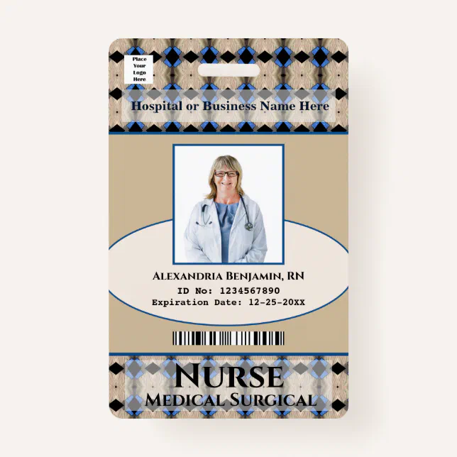 Hospital Employee Photo Medical ID Card Logo Badge | Zazzle