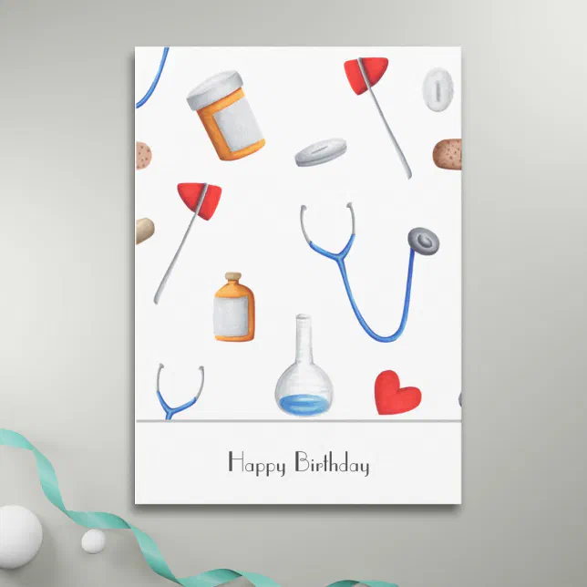 Hospital Equipment Doctor Birthday Card | Zazzle