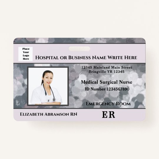 Hospital Medical Emergency Nurse Employee Photo Badge | Zazzle.com