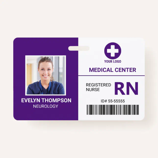 Hospital Medical Employee Registered Nurse RN ID Badge | Zazzle