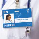 Hospital medical employee RN nurse photo ID Badge | Zazzle