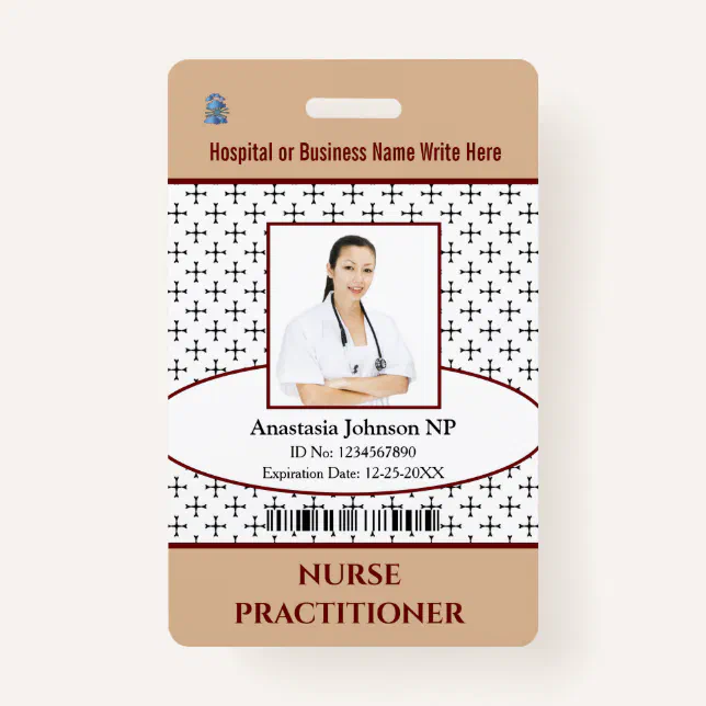 Hospital Medical Nurse NP Employee Photo Badge | Zazzle