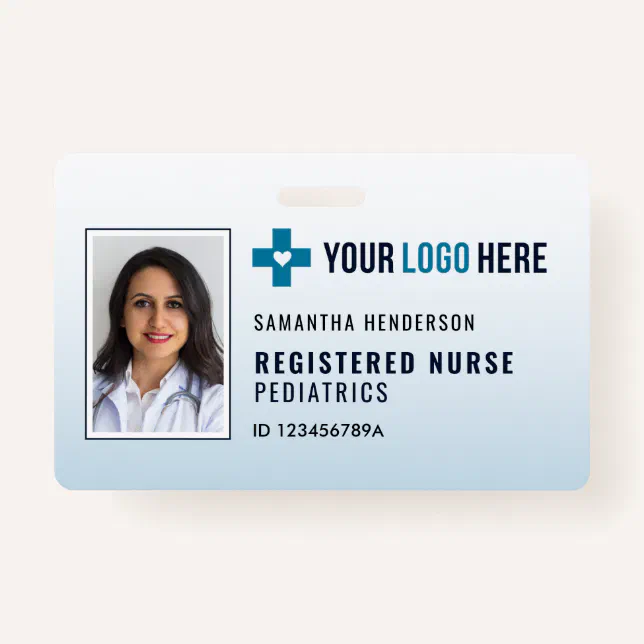 Hospital/Medical Photo ID Badge With Gradient | Zazzle