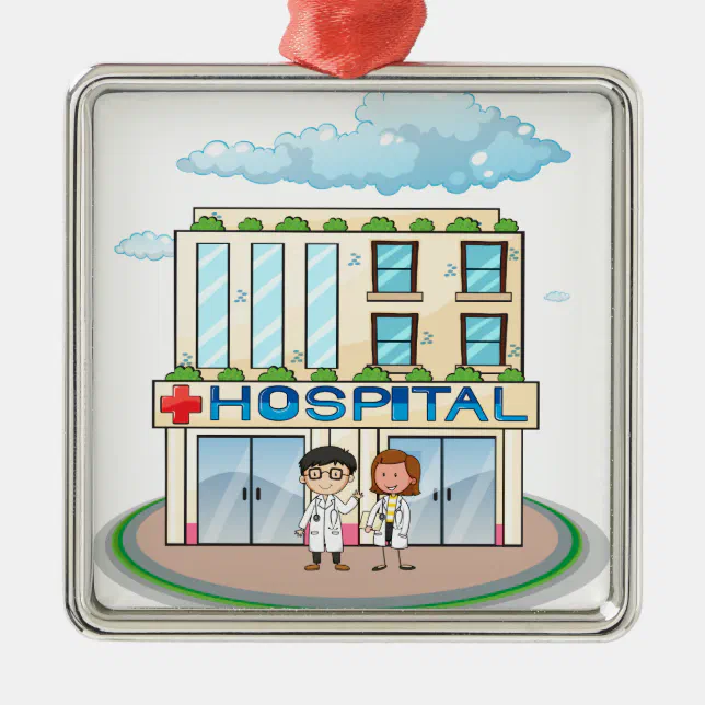 Hospital Metal Ornament | Zazzle