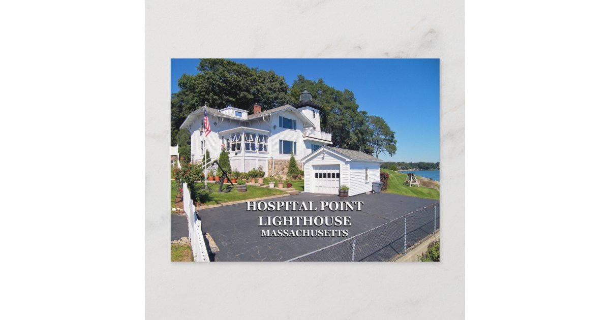 Hospital Point Lighthouse, Massachusetts Postcard | Zazzle