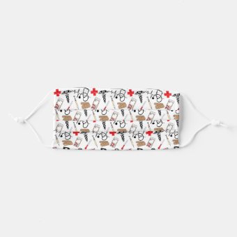 Hospital Staff Pattern Adult Cloth Face Mask | Zazzle