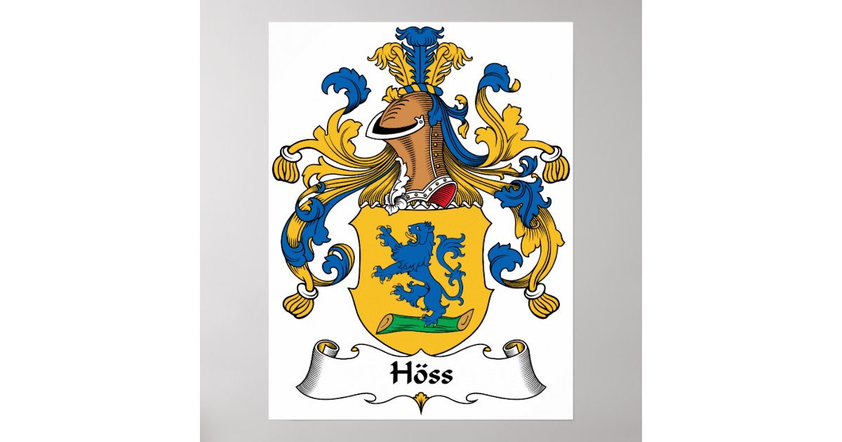 Hoss Family Crest Poster | Zazzle