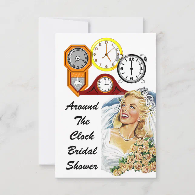 Host Around The Clock Bridal Shower Invitations | Zazzle
