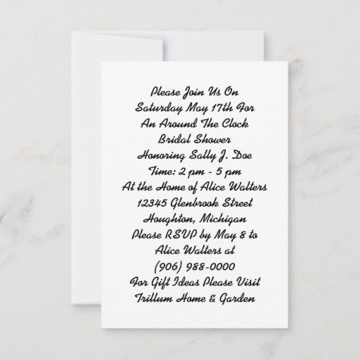 Host Around The Clock Bridal Shower Invitations | Zazzle