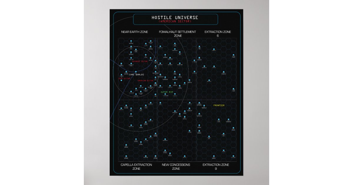 HOSTILE Star Map Poster | Zazzle