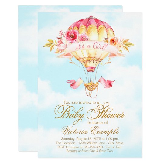 Hot Air Balloon Baby Shower Invitations | Zazzle.com