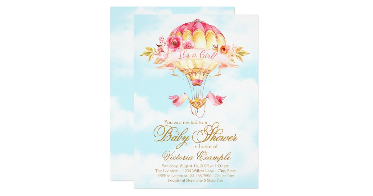 Hot Air Balloon Baby Shower Invitations | Zazzle.com