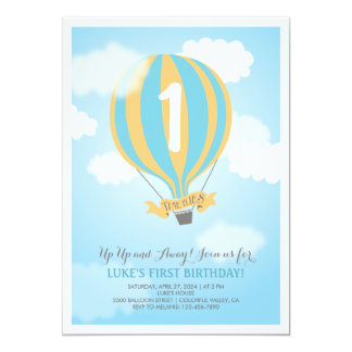 Hot Air Balloon Invitations & Announcements | Zazzle