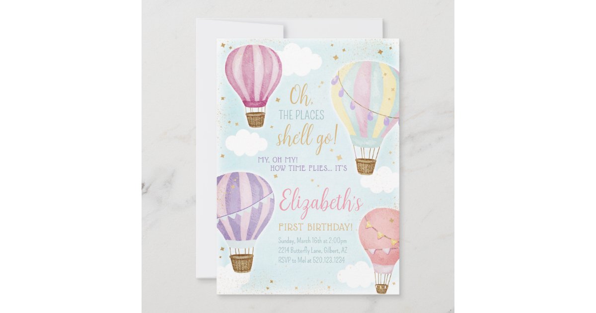 Hot Air Balloon Birthday Event Invitation | Zazzle