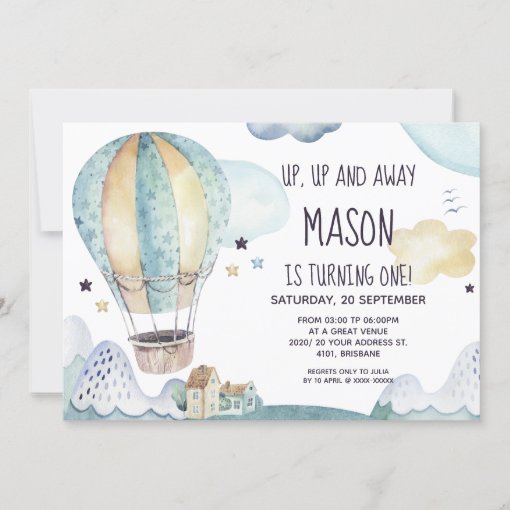 Hot Air Balloon Birthday Invitation | Zazzle