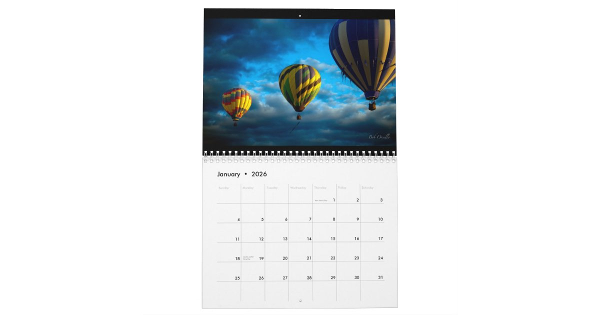 Hot Air Balloon Calendar | Zazzle