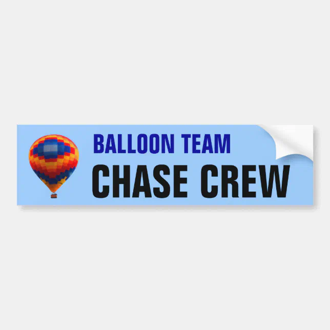 Hot Air Balloon Chase Team Bumper Sticker | Zazzle