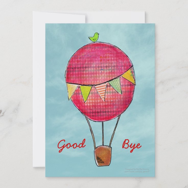 Hot Air Balloon Farewell Bon Voyage Party invite | Zazzle