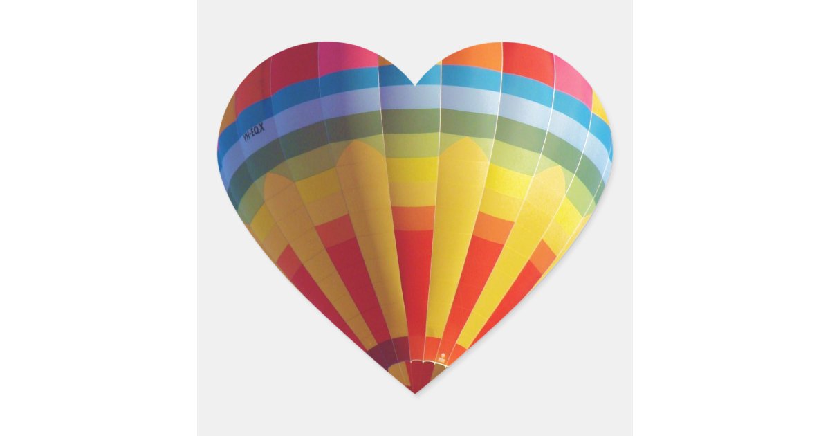 Hot Air Balloon Heart Sticker | Zazzle