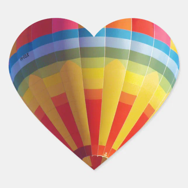 Hot Air Balloon Heart Sticker | Zazzle