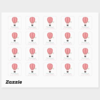 Hot Air Balloon Library Bookplate Sticker | Zazzle