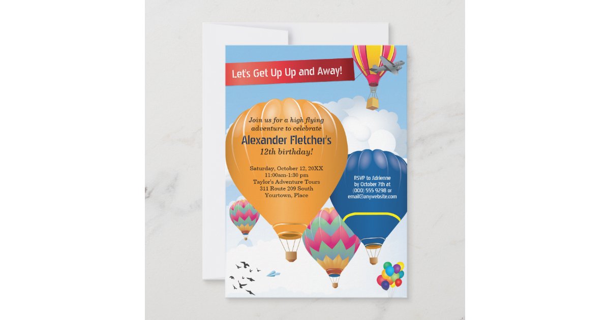 Hot Air Balloon Party Invitation | Zazzle