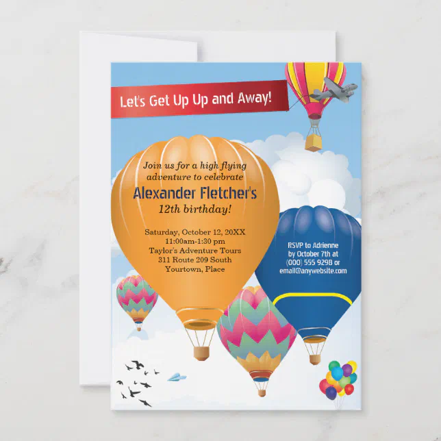 Hot Air Balloon Party Invitation | Zazzle
