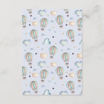 Hot Air Balloon Party Wishes for Baby Advice Card | Zazzle
