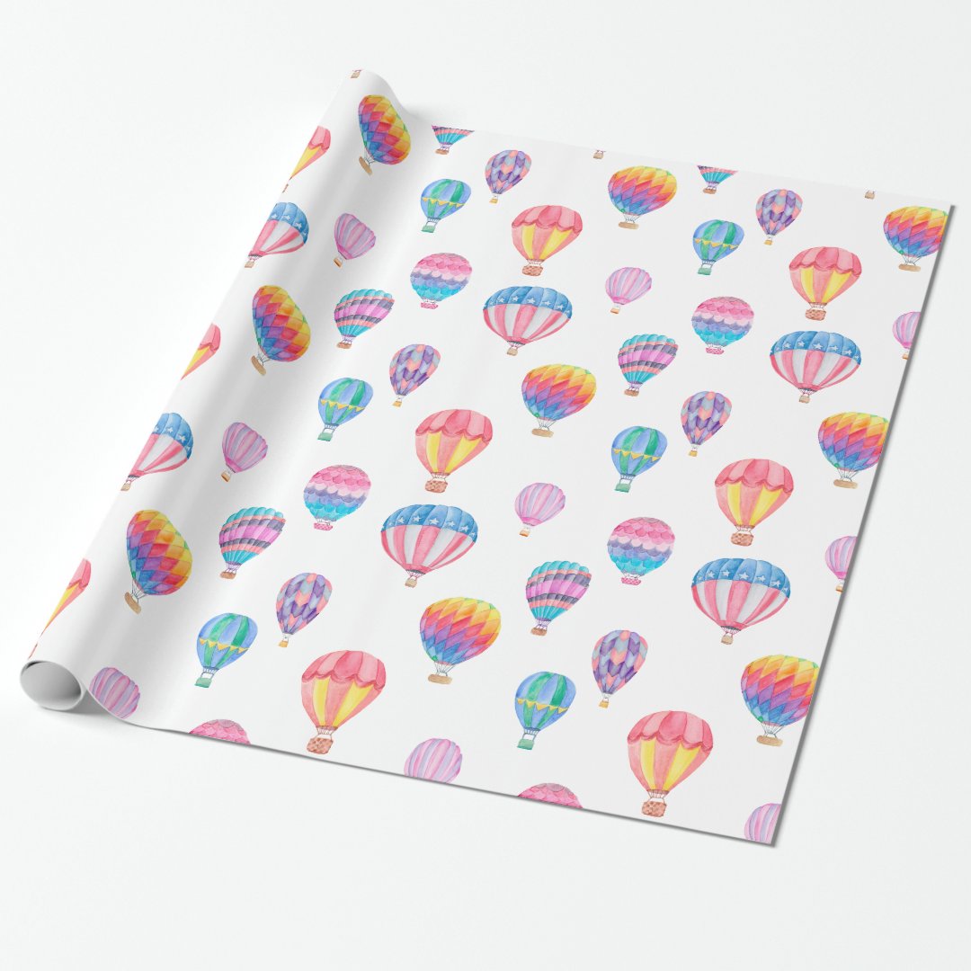 Hot Air Balloon Pattern Wrapping Paper | Zazzle