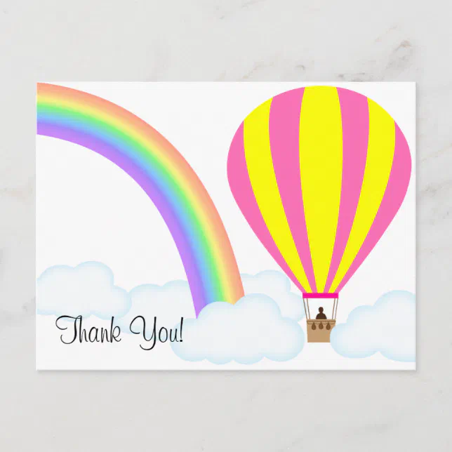 Hot Air Balloon Postcard - White Background | Zazzle
