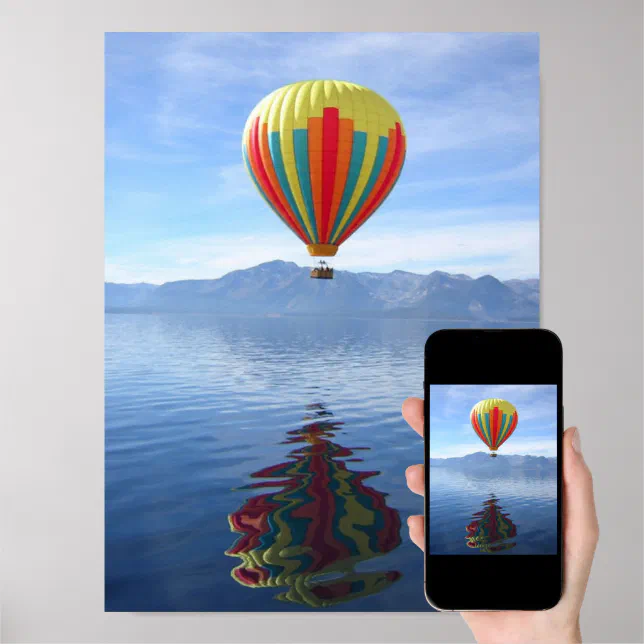 Hot Air Balloon Reflection Poster | Zazzle