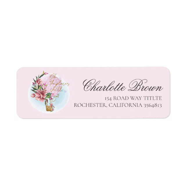Hot Air Balloon Return Address Label | Zazzle