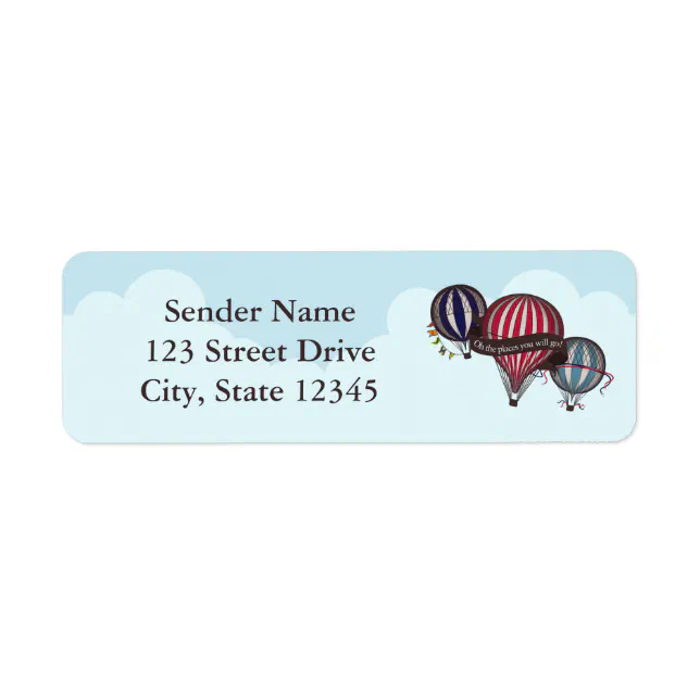 Hot air balloon return address labels | Zazzle
